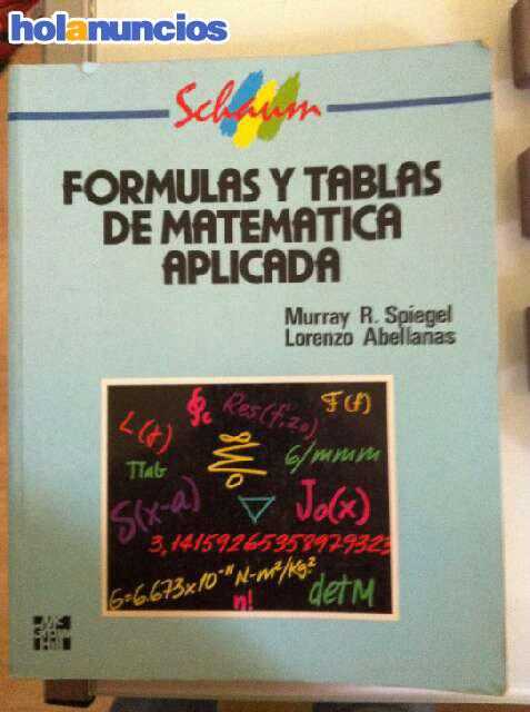 FÓRMULAS Y TABLAS DE MATEMÁTICA APLICADA - Libros de texto